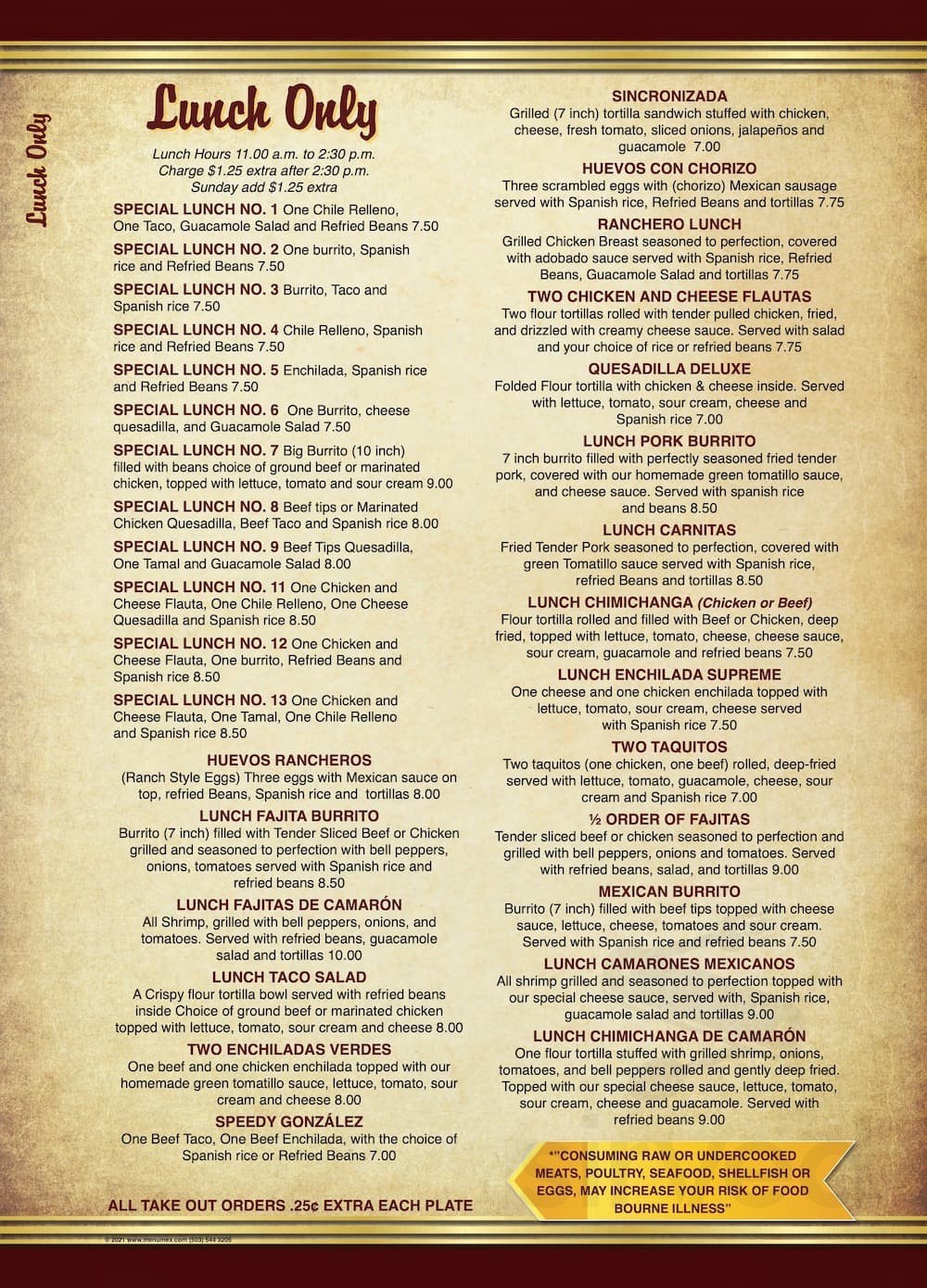 Luna Azteca menus in Johnstown, Pennsylvania, United States