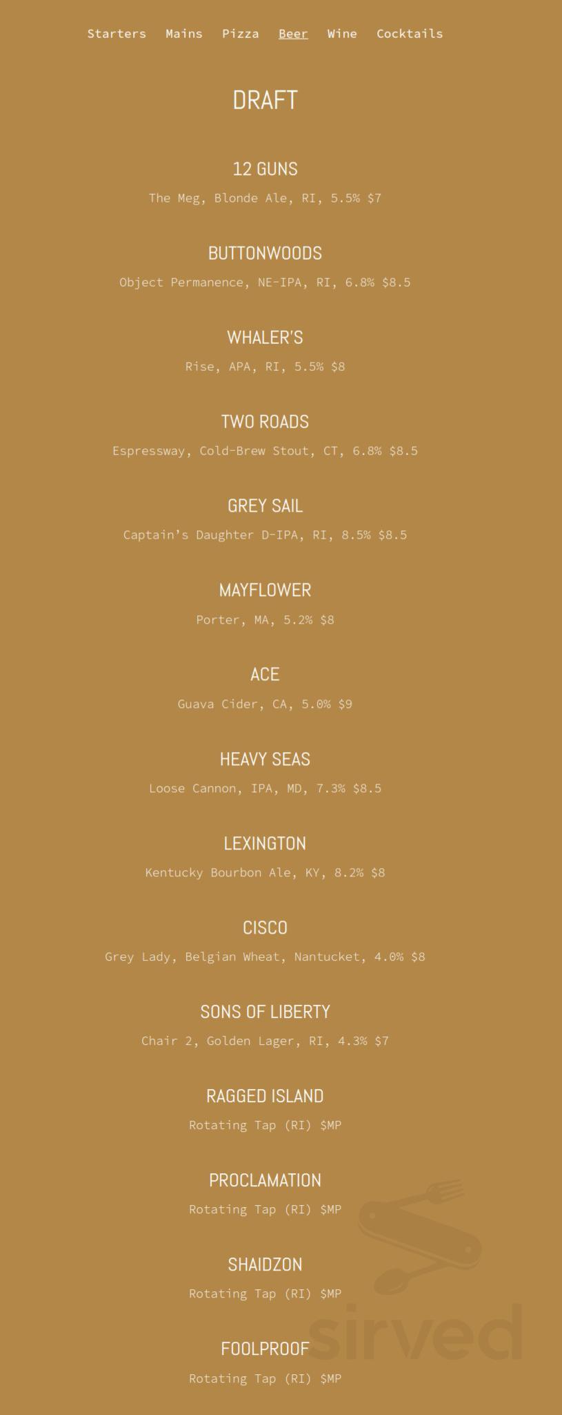 Menu - Bristol RI's Brick Pizza Co. | Sirved