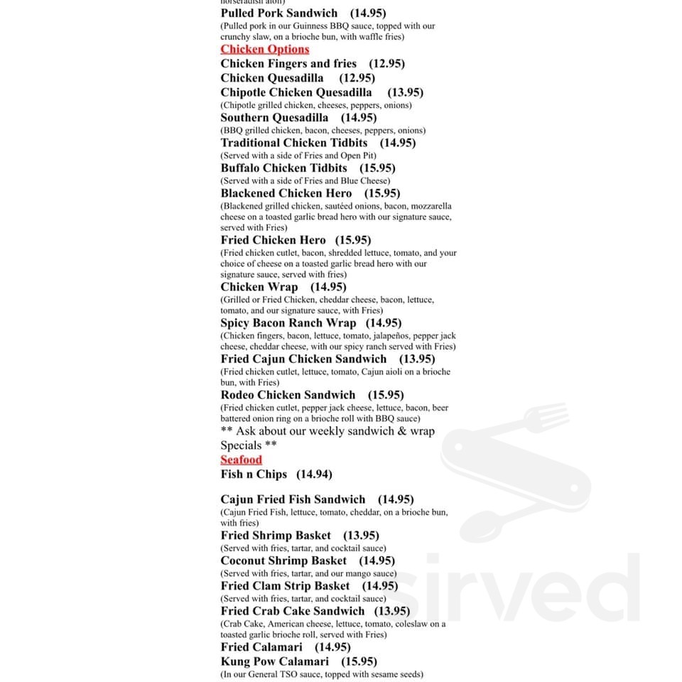 Helm Restaurant menu in Freeport, New York, USA