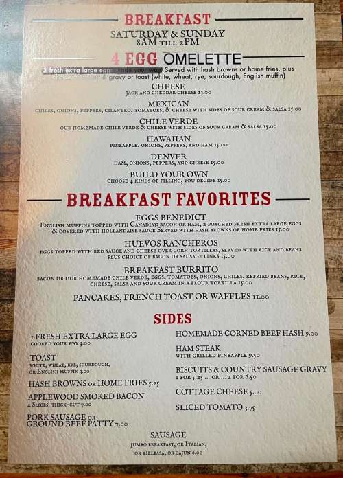 Outlaws Card Parlour menu in Atascadero, California, USA