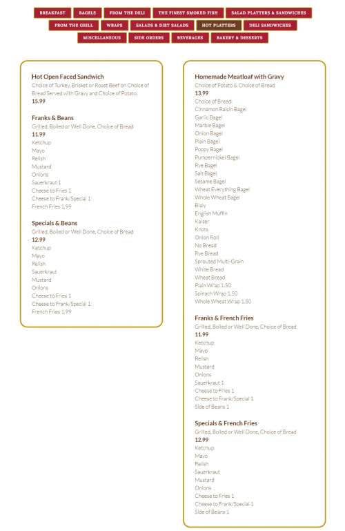 Bagel Snack menu in Pompano Beach, Florida, USA