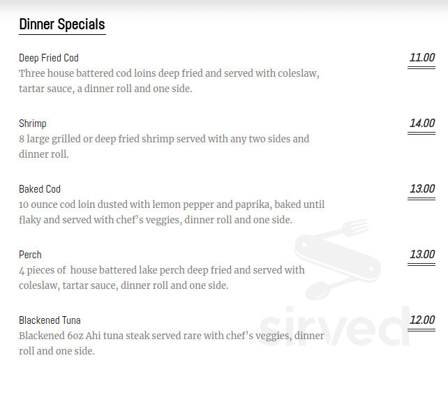 Headquarters Bar & Grill menu in Oregon, Wisconsin, USA