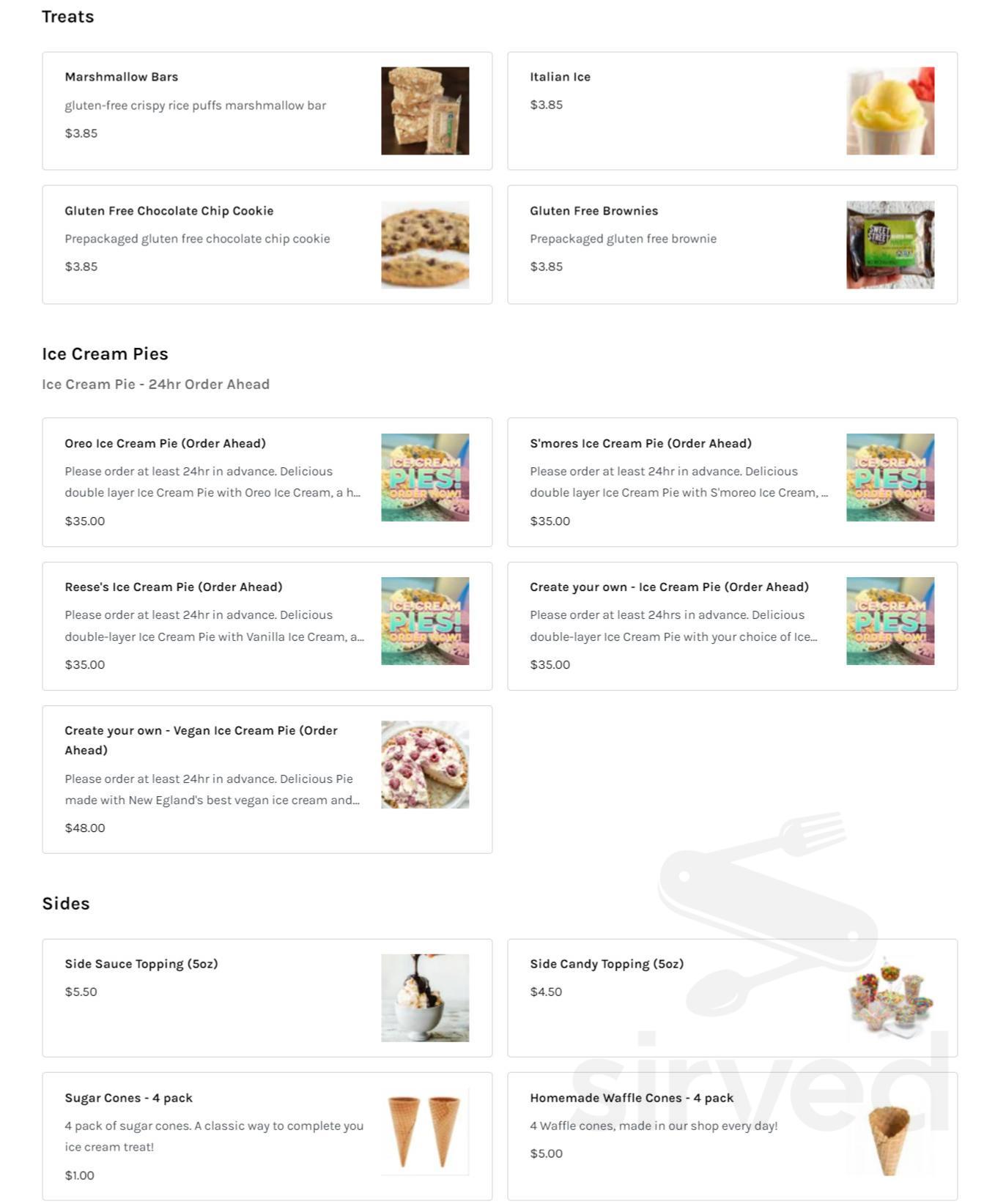 LiL Duke's Ice Cream Shoppe menu in Hanover, Massachusetts, USA