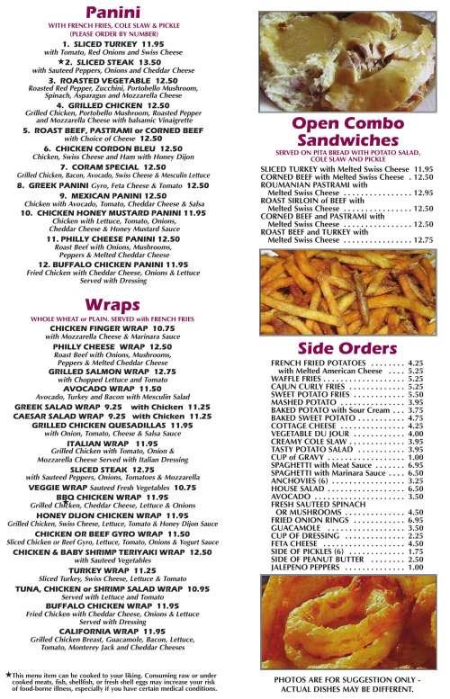 Coram Diner menu in Coram, New York, USA