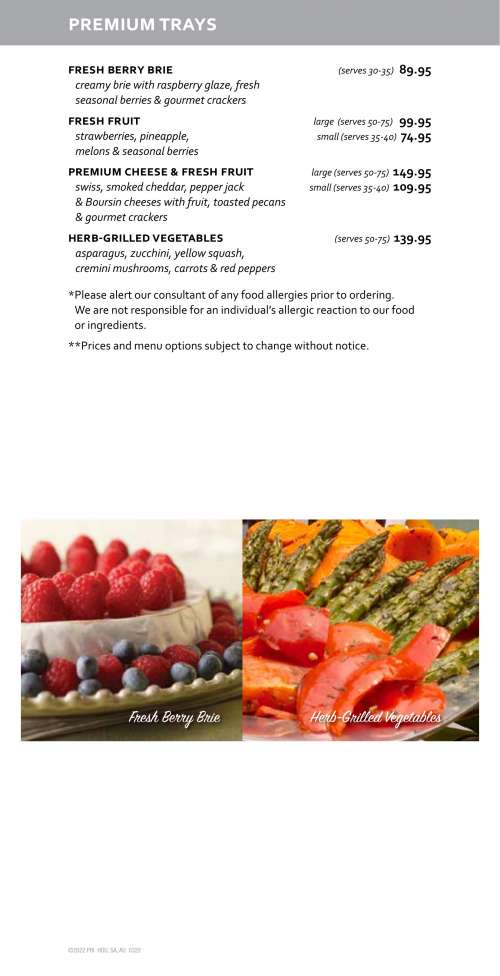 Pappas Catering menu in Houston, Texas, USA