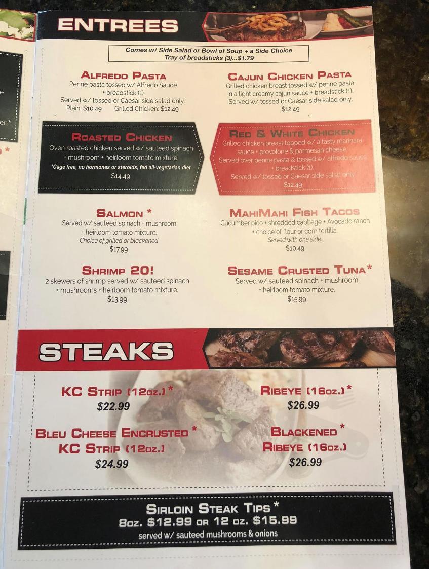 Chatters menu in Pittsburg, Kansas, USA