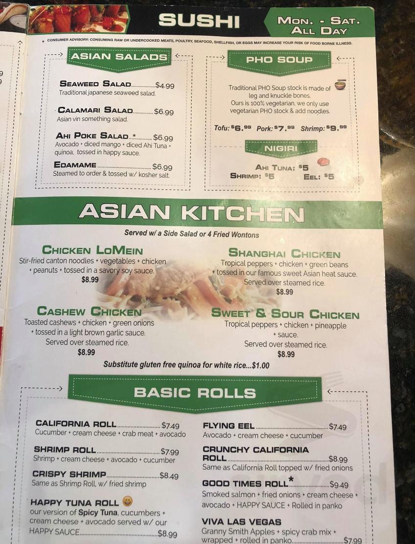 Chatters menus in Pittsburg, Kansas, United States