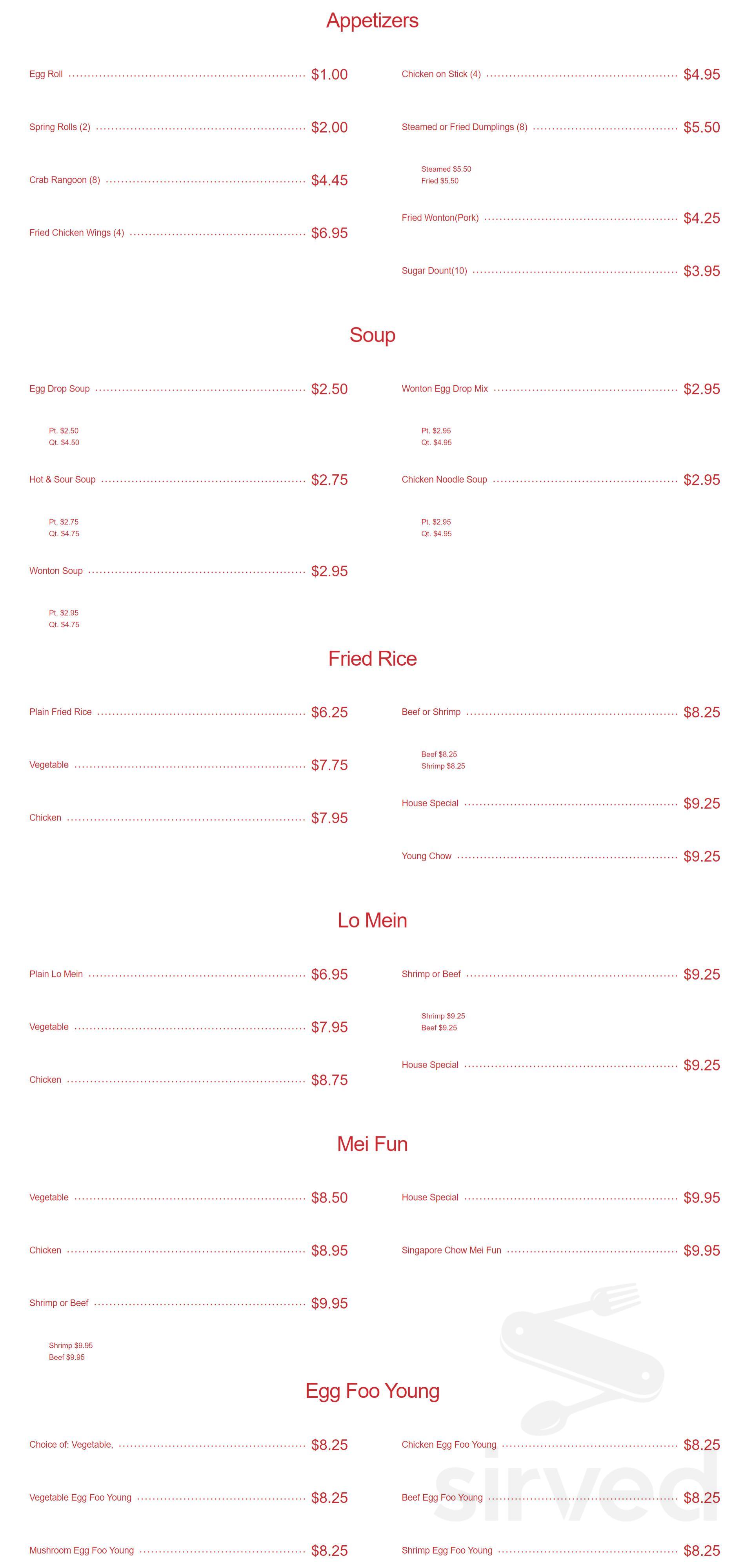Menu - Johnson City TN's Hibachi Grill & Supreme Buffet | Sirved