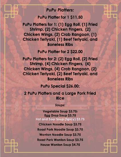 Fortune Cookie menu in Windham, Maine, USA