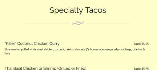 Menu for Taco Shack Bar & Grill in Stuart, FL | Sirved