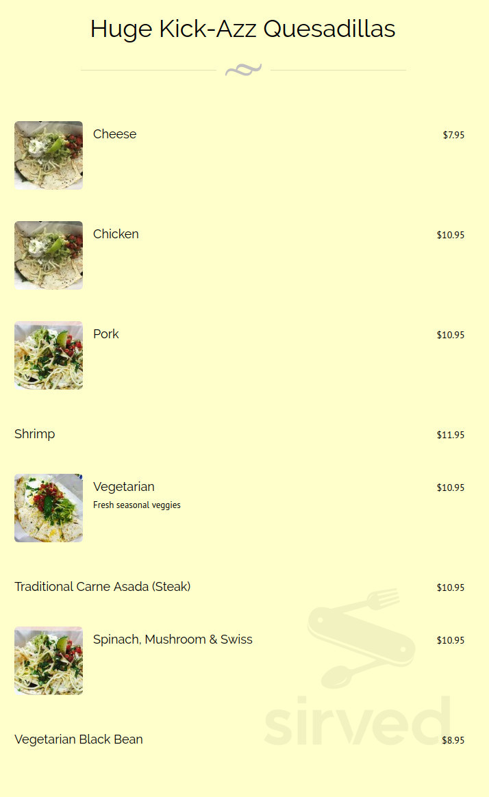 Menu for Taco Shack Bar & Grill in Stuart, Florida, United States