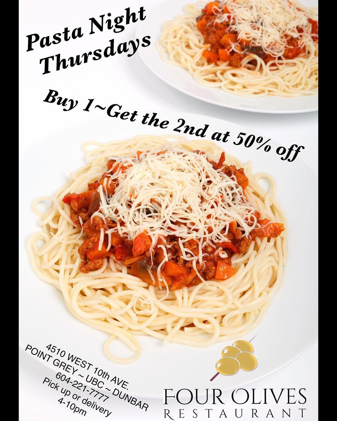 Four Olives Restaurant menu in Vancouver, British Columbia, Canada