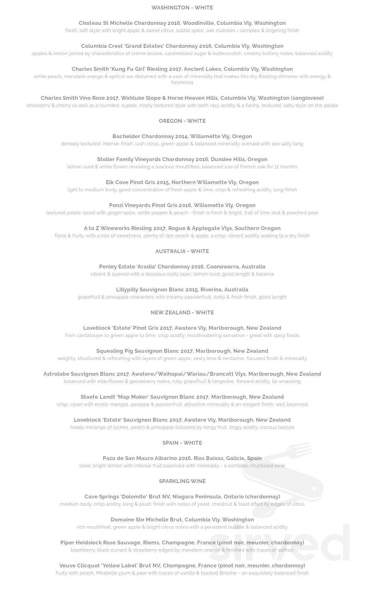 Menu - Callander ON's 1886 Lake House Bistro | Sirved
