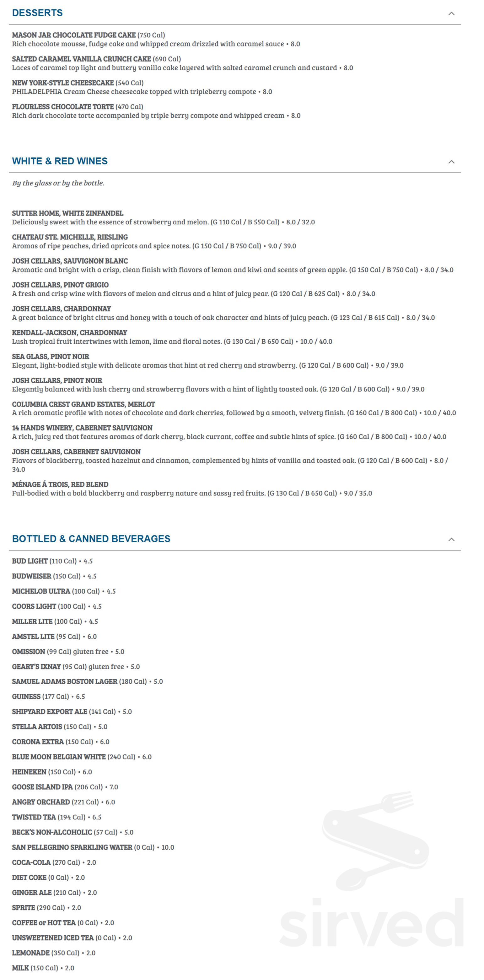 Menu for Garden Grille & Bar at Hilton Garden Inn Auburn Riverwatch in ...