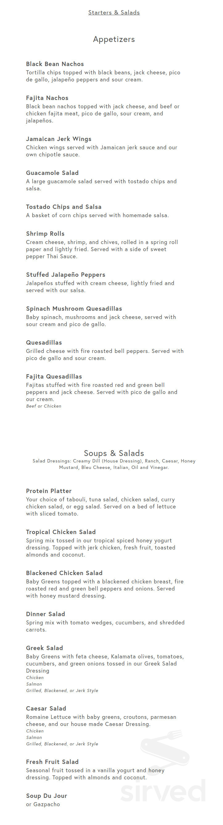 Hobbit Cafe menu in Houston, Texas, USA