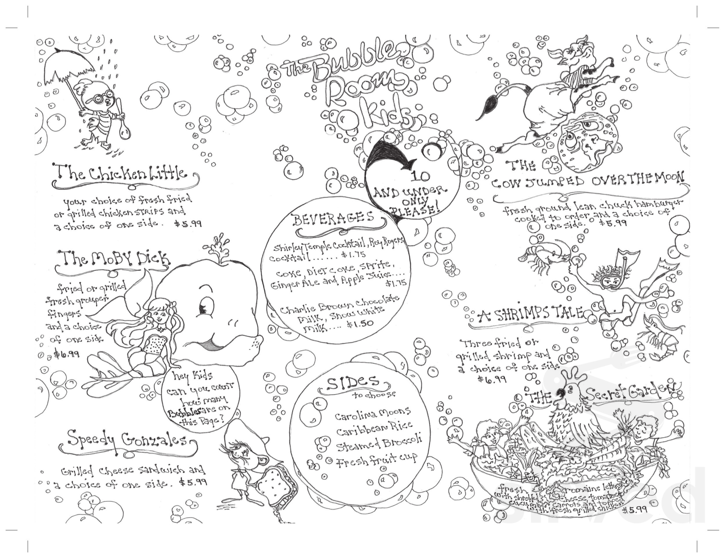 Bubble Room menus in Captiva, Florida, United States