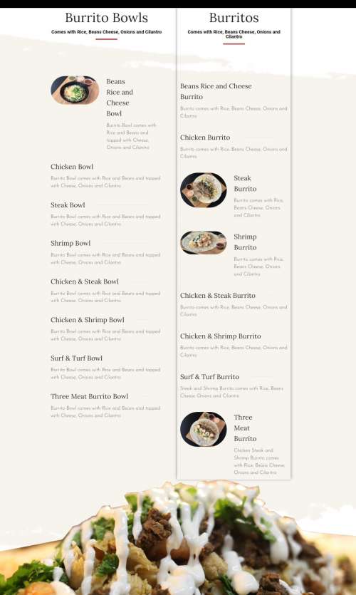 Taco Mell Catering menu in Los Angeles, California, USA