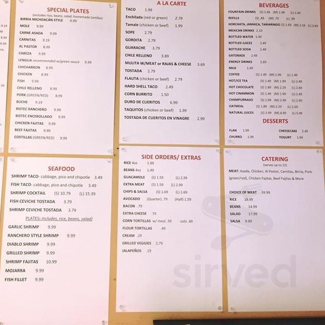 Taqueria Ventura Doña Raquel menus in Ventura, California, United States