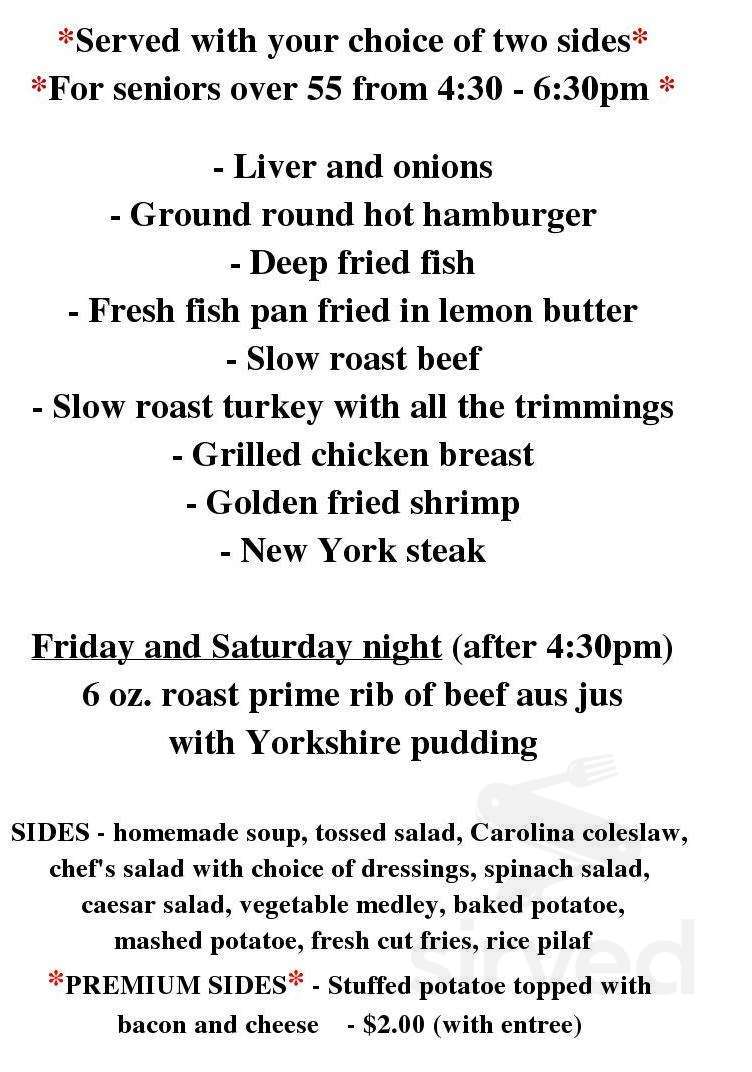 Bar Down menu in Kincardine, Ontario, Canada