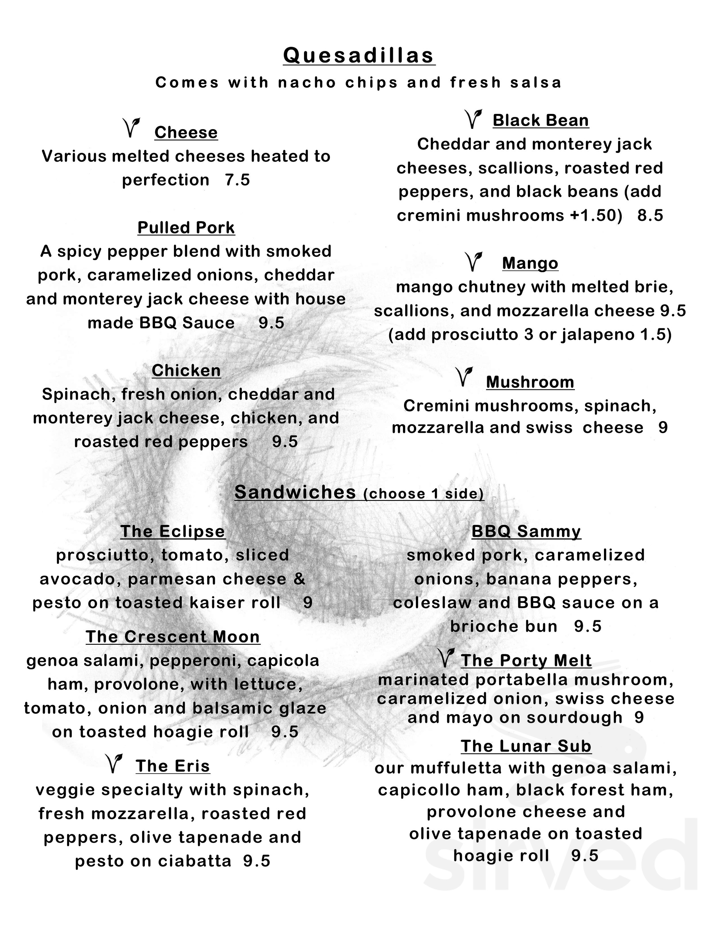Crescent Moon Cafe menu in Hickory, North Carolina, USA