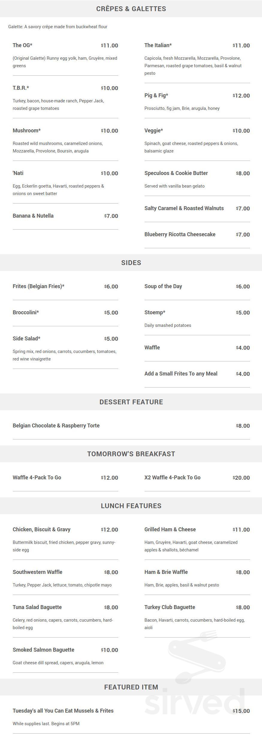 Taste of Belgium - Mason menus in Cincinnati, Ohio, United States