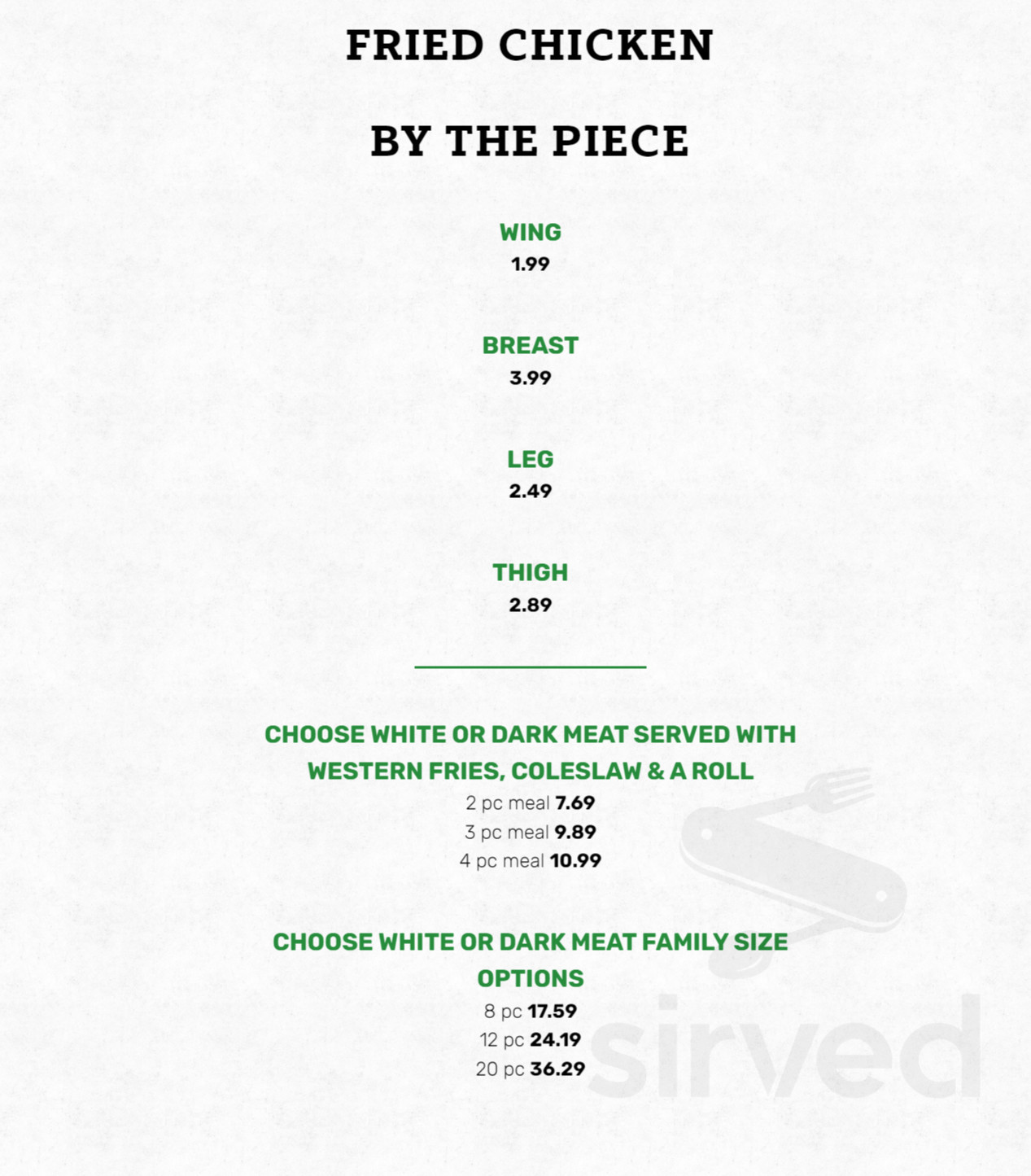 Pepe's menu in Baltimore, Maryland, USA