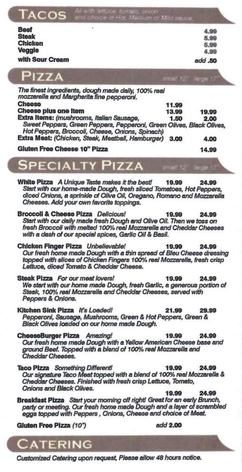 Woodlawn Pizzeria & Deli menu in Blasdell, New York, USA