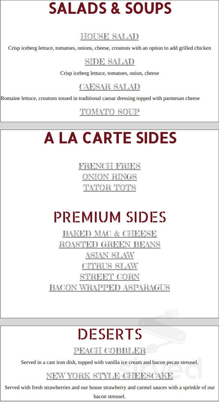 Menu for The Martin in Huntsville, AL | Sirved