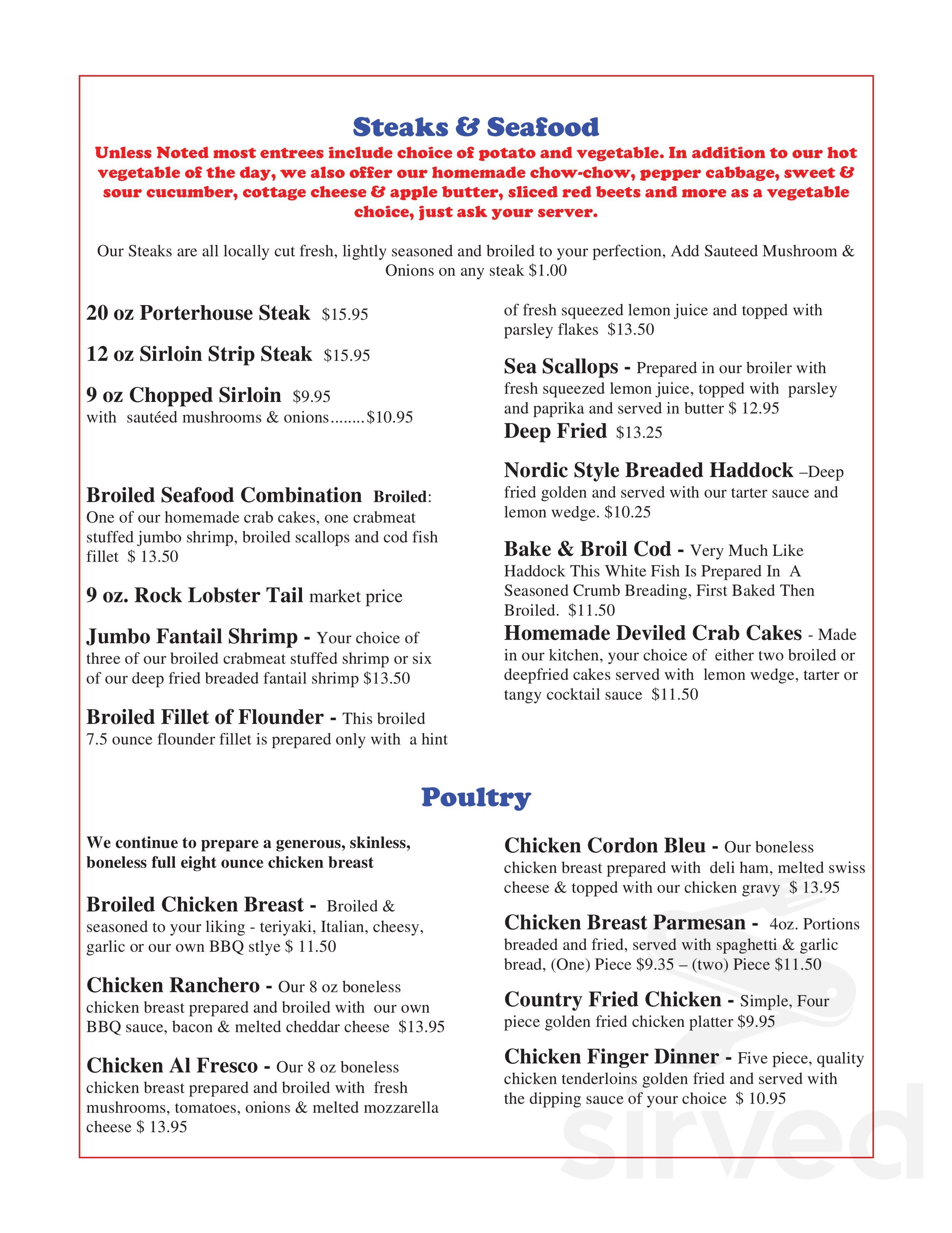 Dutch Kitchen Restaurant menu in Frackville, Pennsylvania, USA