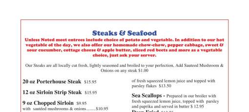 Dutch Kitchen Restaurant Menu - Frackville, Pennsylvania | Sirved