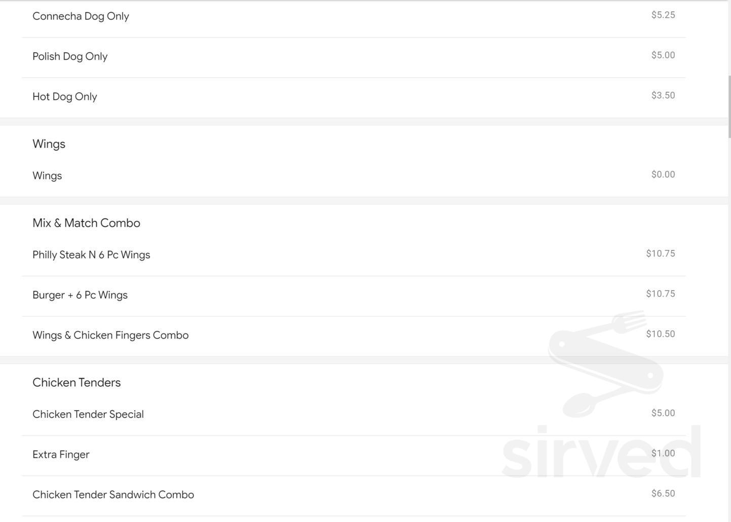 Menu - Montgomery AL's Big John's Diner | Sirved