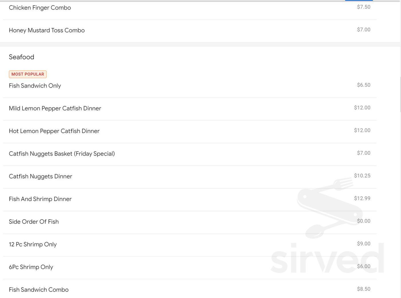 Menu - Montgomery AL's Big John's Diner | Sirved