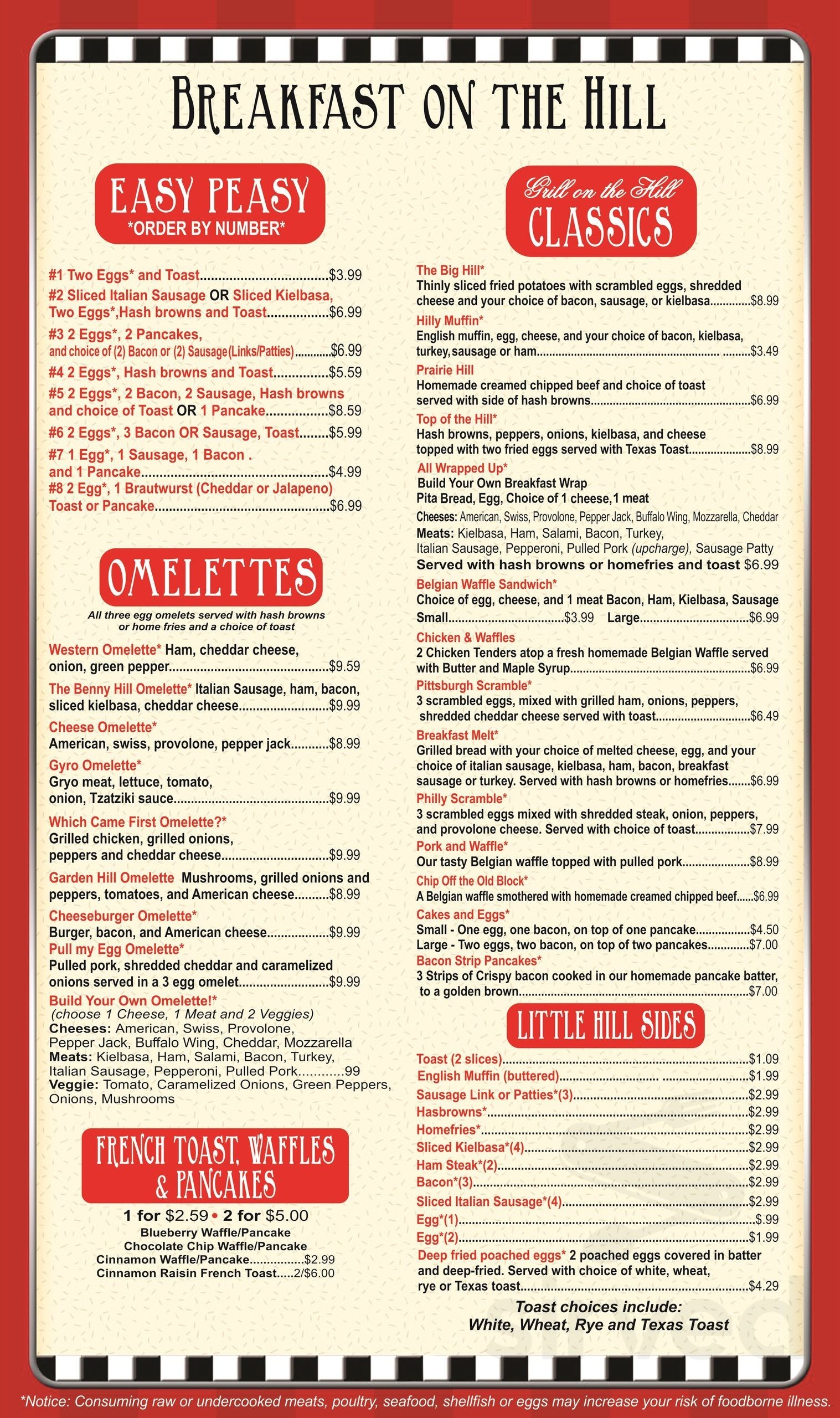 Menu for The Grill on the Hill in New Castle, PA | Sirved
