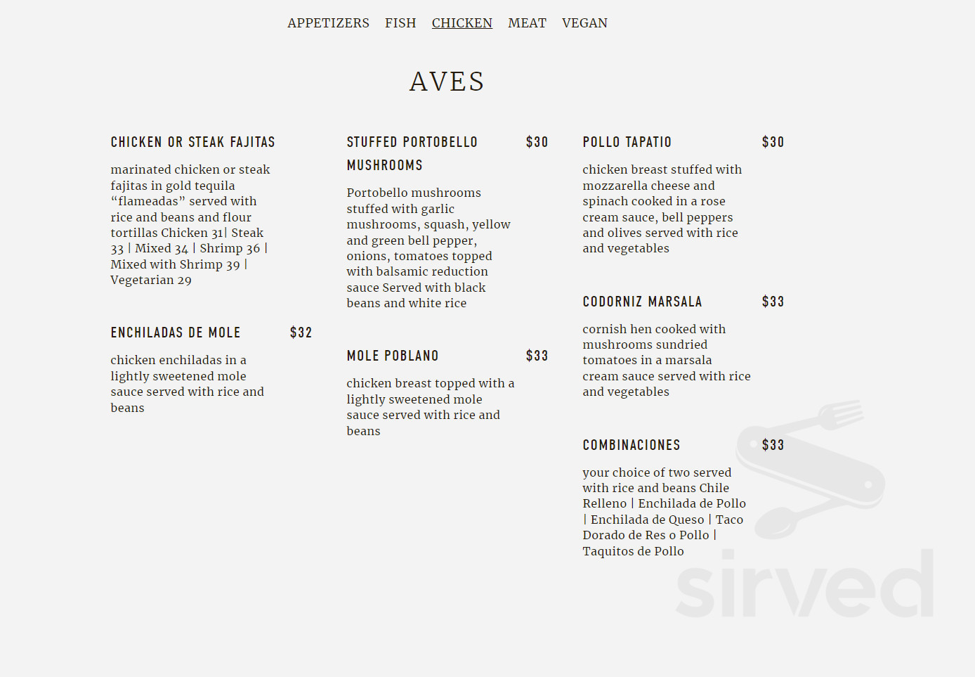 Casa Sanchez menu in Los Angeles, California, USA