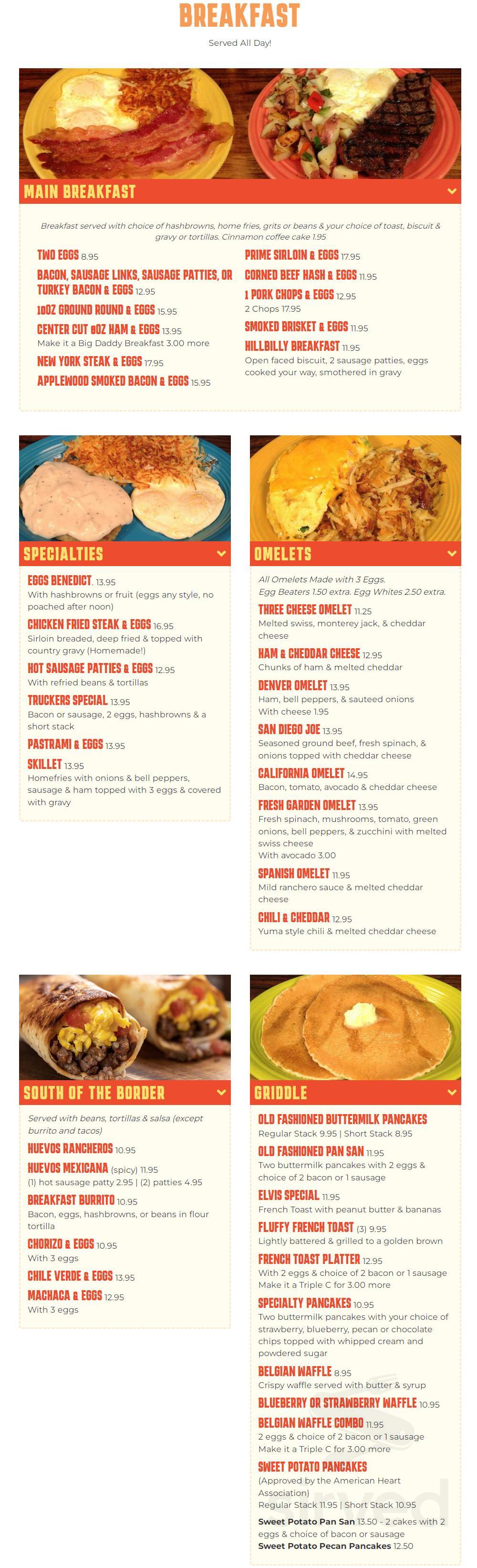 Daybreakers 2 menu in Yuma, Arizona, USA
