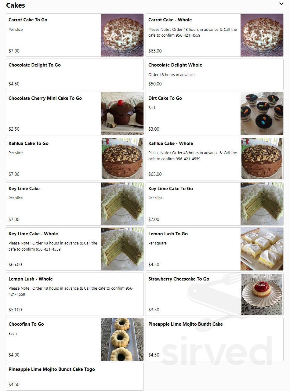 Antigua Bakery & Cafe menu in Harlingen, Texas, USA