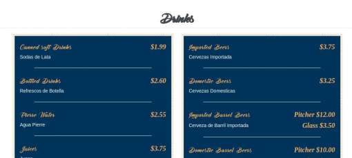 Menu for Adrian Fish Market & Restaurant in Hialeah Gardens, FL | Sirved