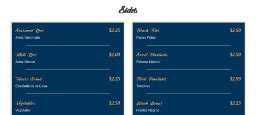Menu for Adrian Fish Market & Restaurant in Hialeah Gardens, FL | Sirved