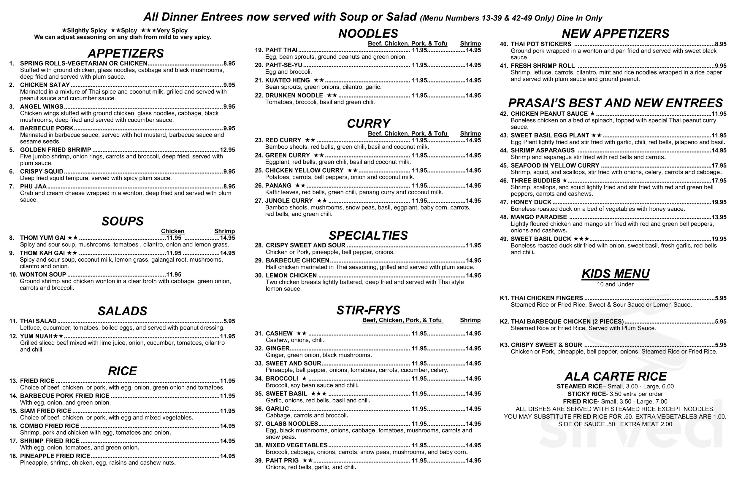 Prasai's Thai 2 Go menus in Twin Falls, Idaho, United States