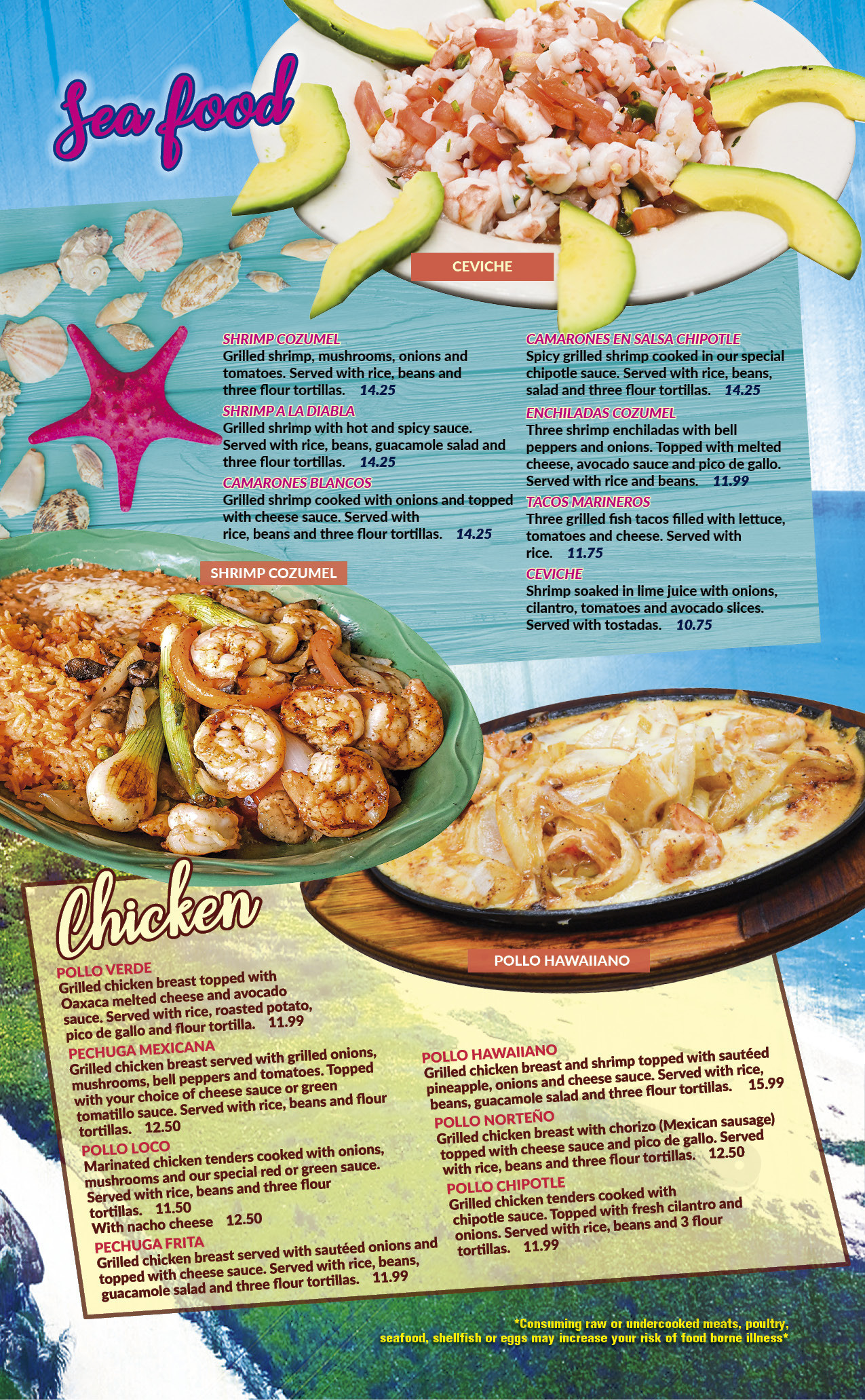 Cozumel Mexican Restaurant Menu In Oak Creek Wisconsin USA