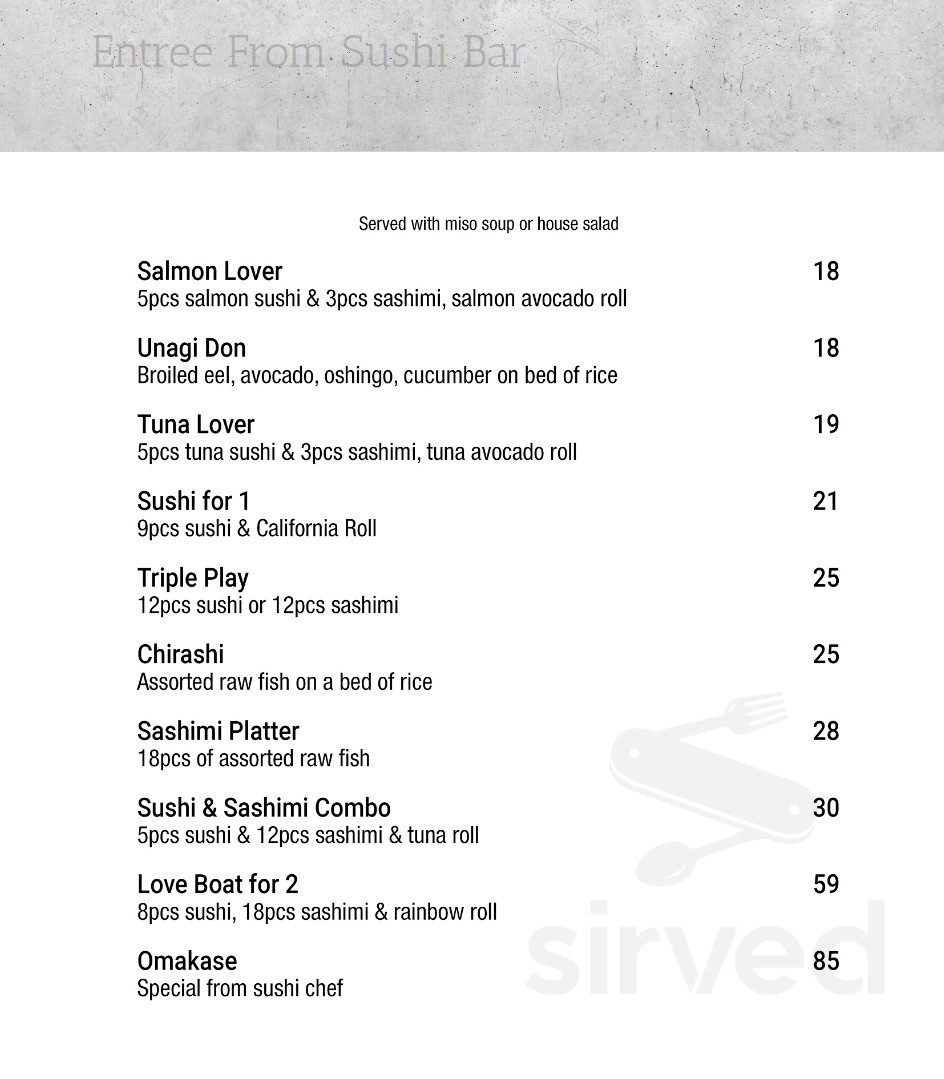 Hot Sake Sushi & Asian menu in Clearwater Beach, Florida, USA