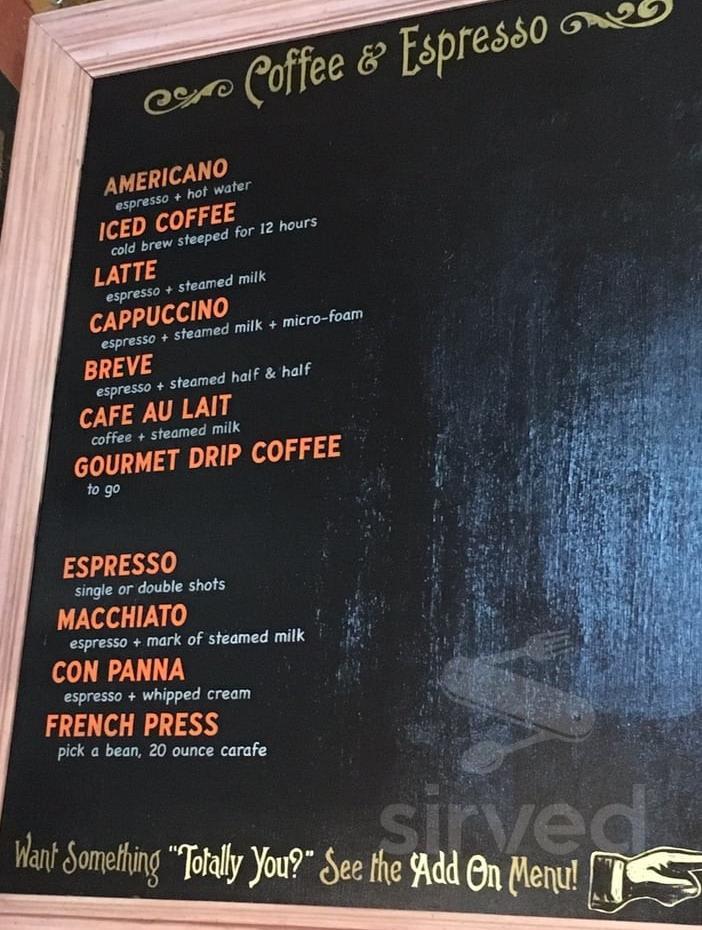 Jupiter House menu in Denton, Texas, USA