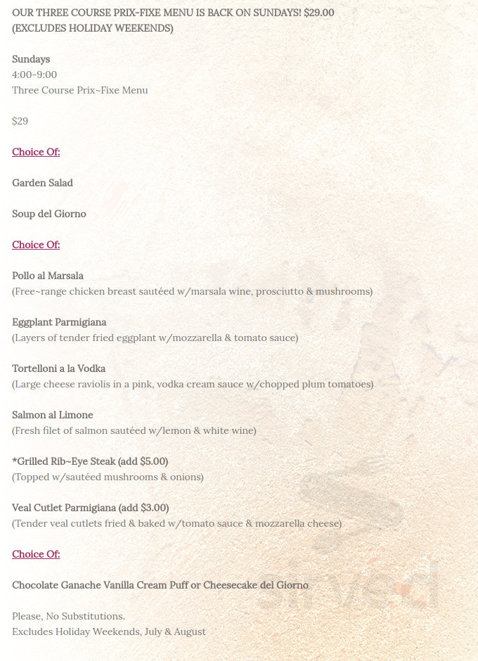 Il Capuccino menus in Sag Harbor, New York, United States