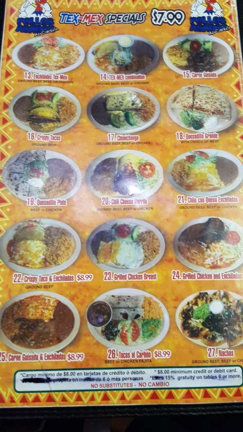 La Fonda Taqueria menu in Pasadena, Texas, USA