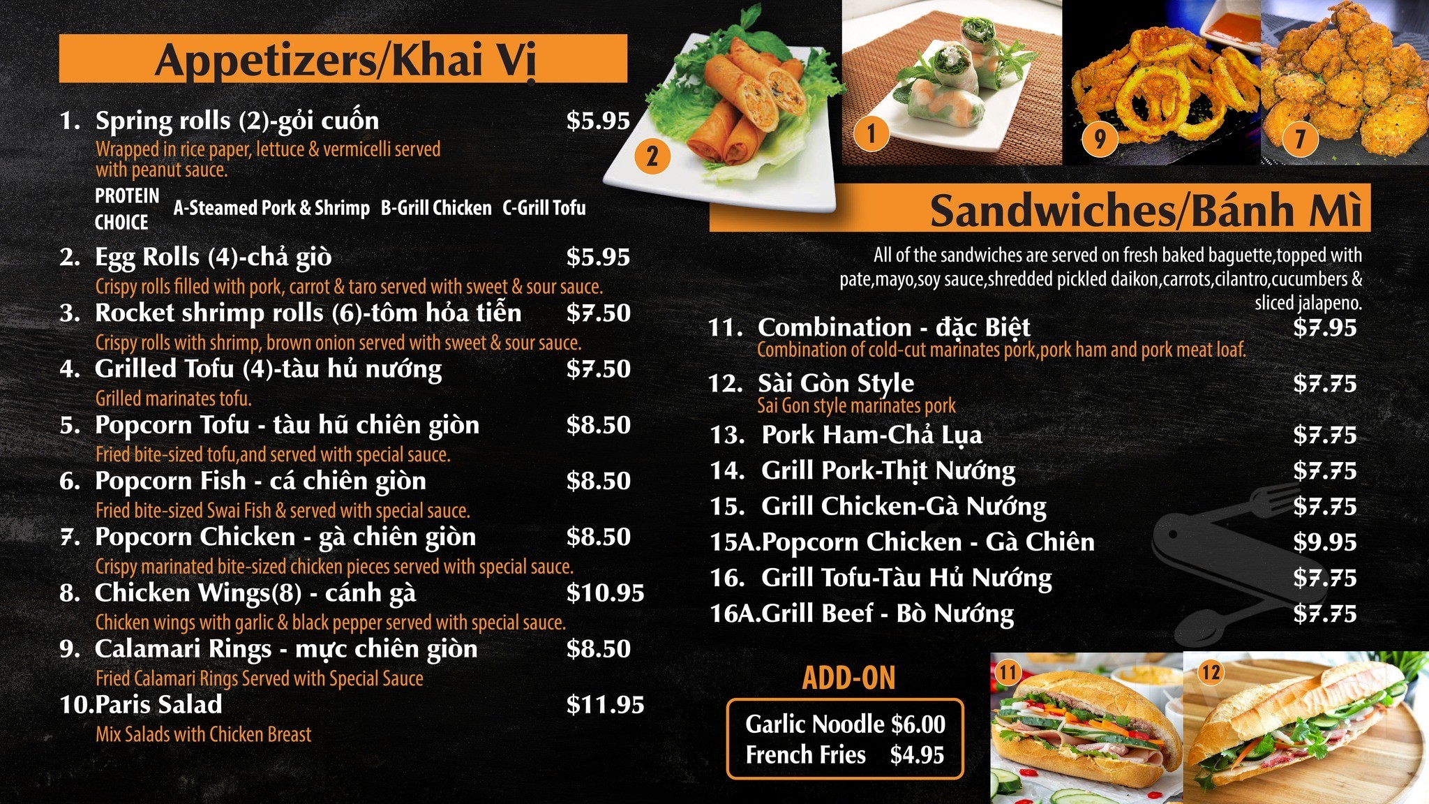 Banh Mi Paris Sandwiches menus in Ventura, California, United States