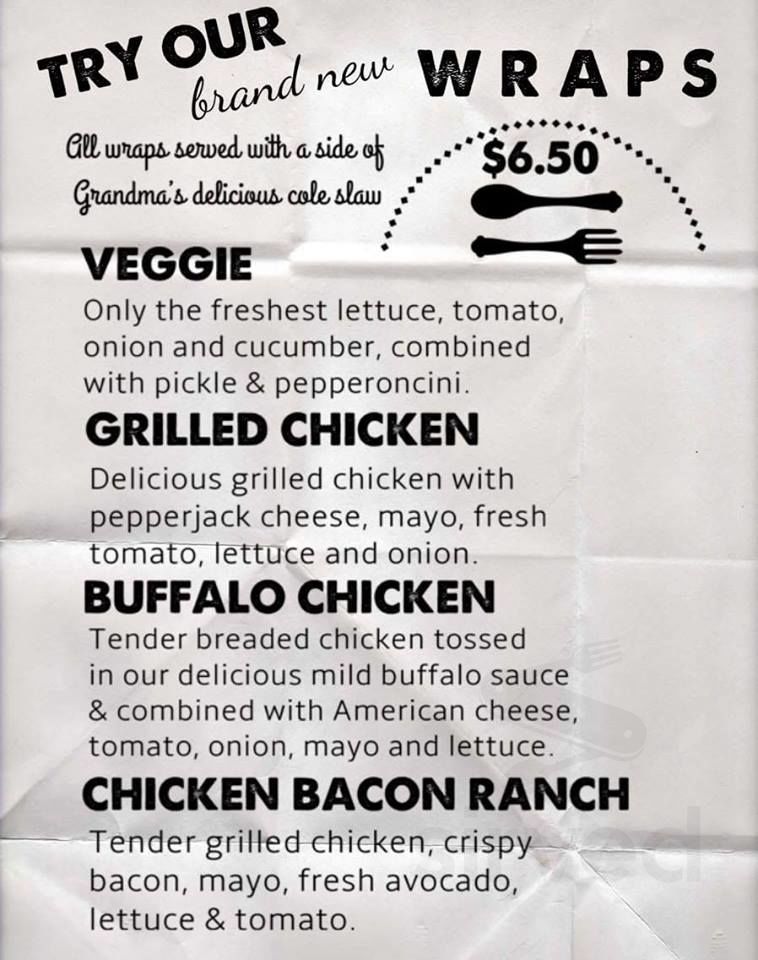 The Windmill Tavern menu in Windfall, Indiana, USA