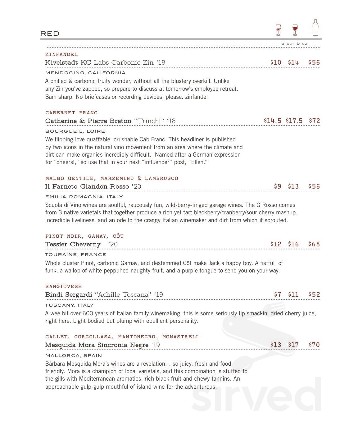 Lula Drake Wine Parlour menus in Columbia, South Carolina, United States