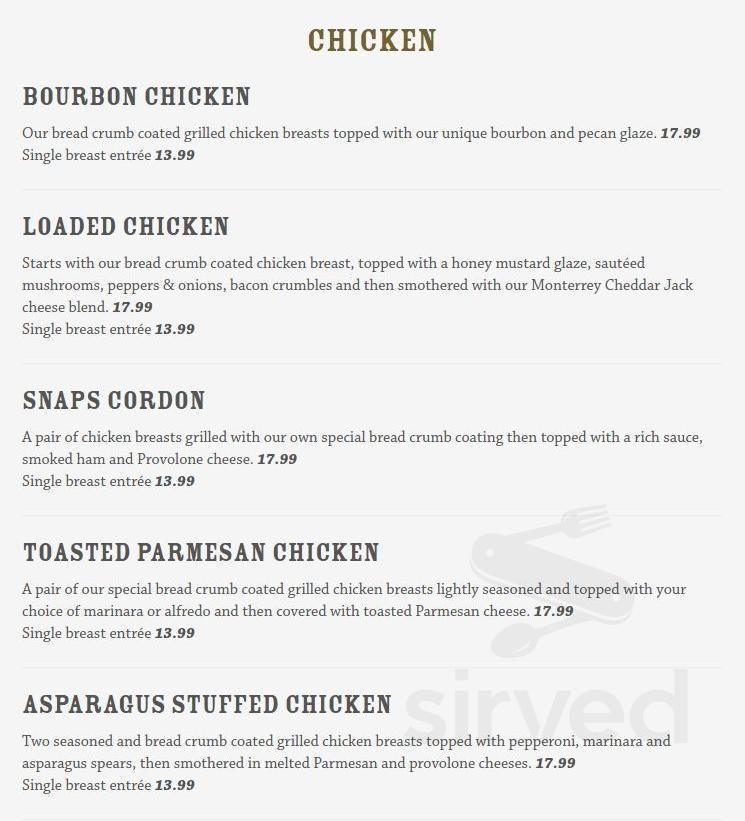 Menu - Jasper IN's Snaps | Sirved