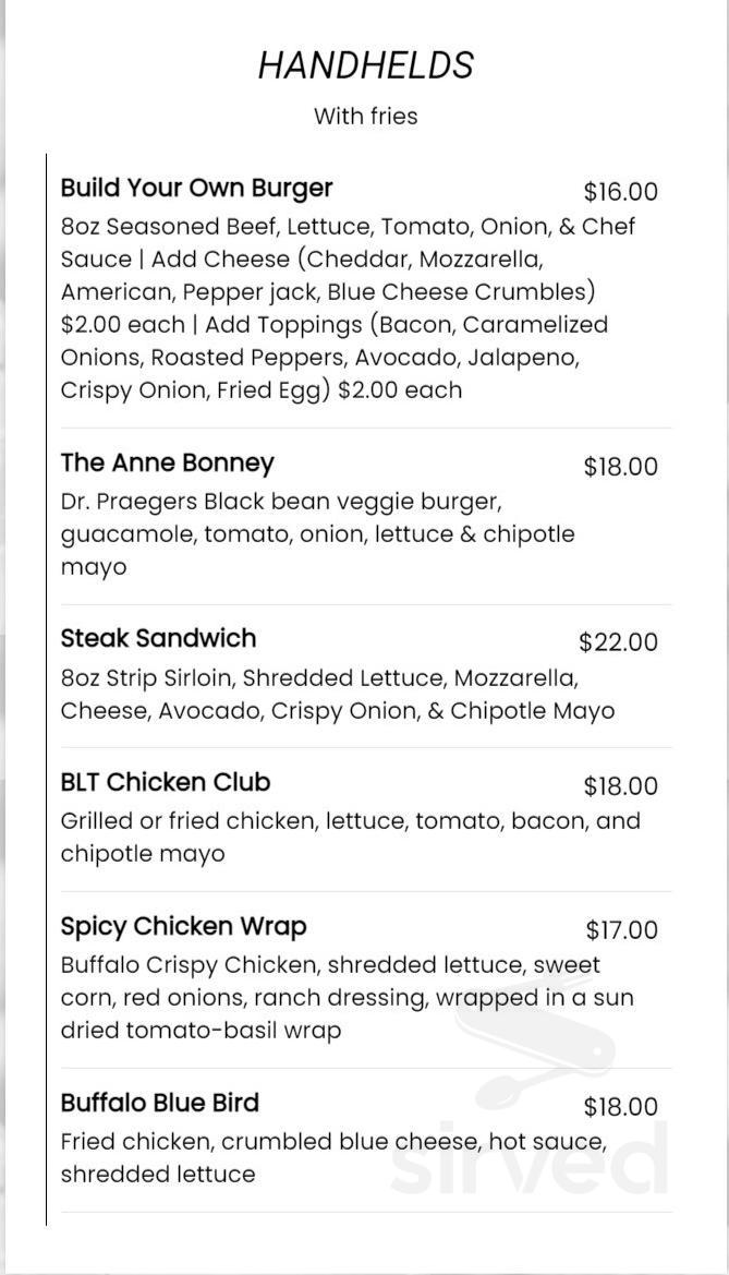 Menu - New York NY's Wicked Willy's | Sirved