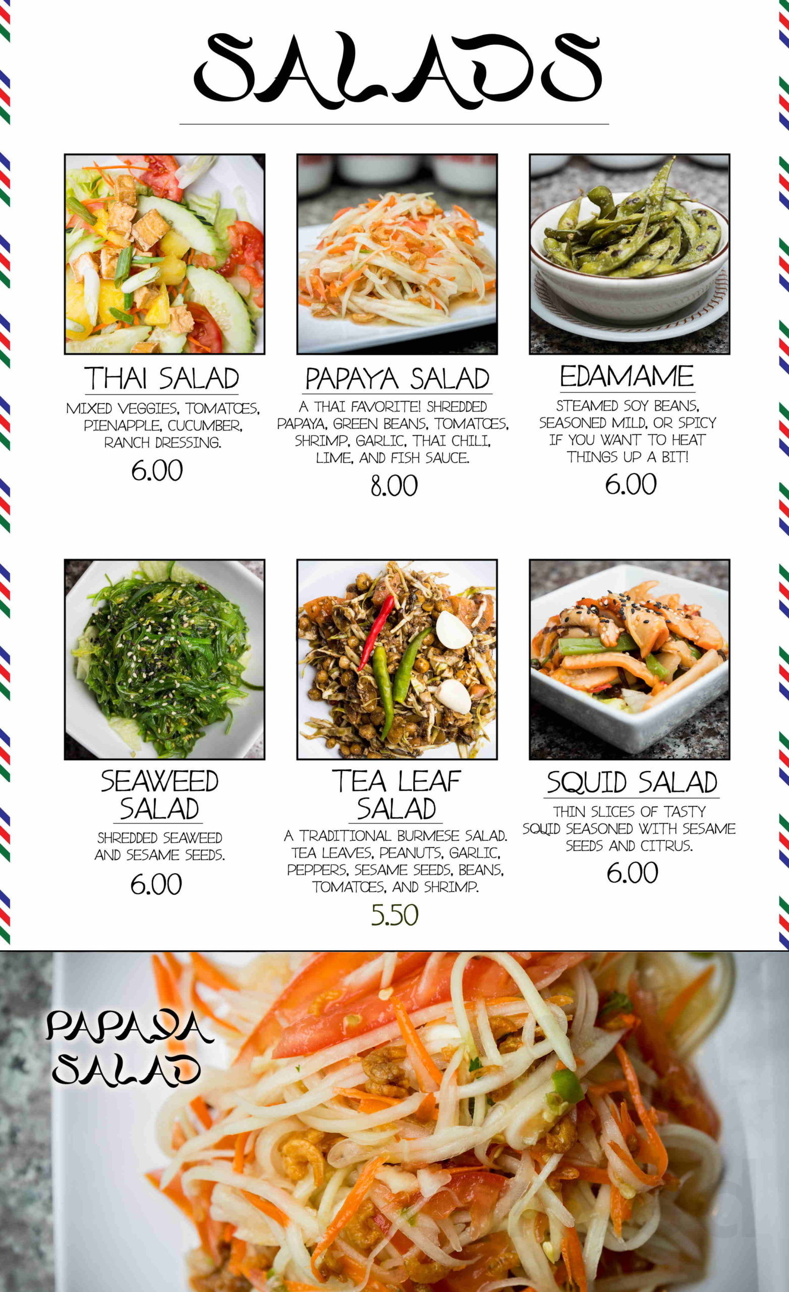 Menu - Bowling Green KY's Zogam Khai | Sirved